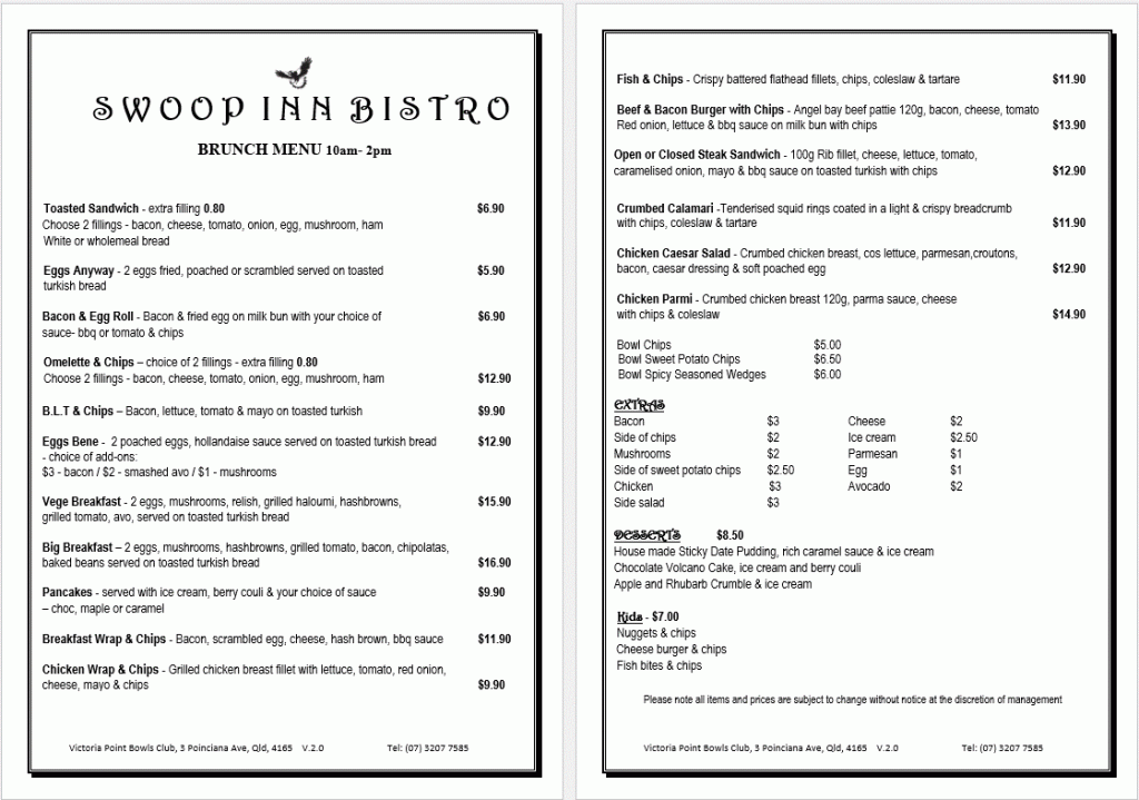 Dining - Victoria Point Bowls & Recreation Club